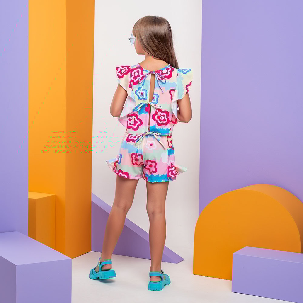 Conjunto infantil candy flores - Mini Belas